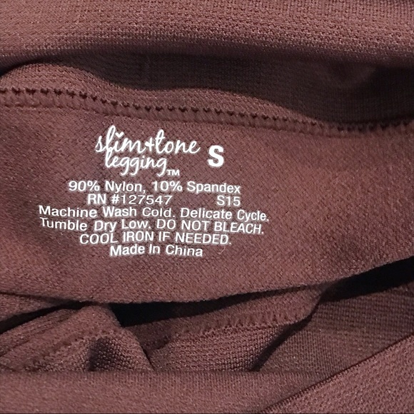 Slim+Tone | Pants & Jumpsuits | Nwot Slimtone Leggings In Chocolate ...